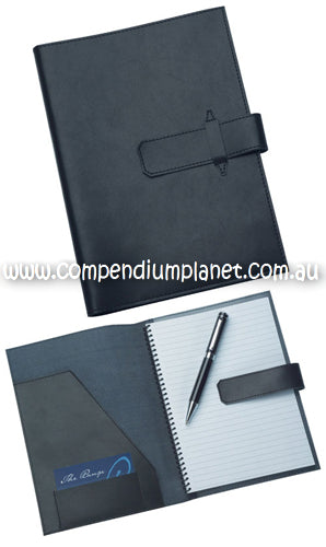 Custom-Printed A5 Leather Pad Cover in Black – Compendium Planet